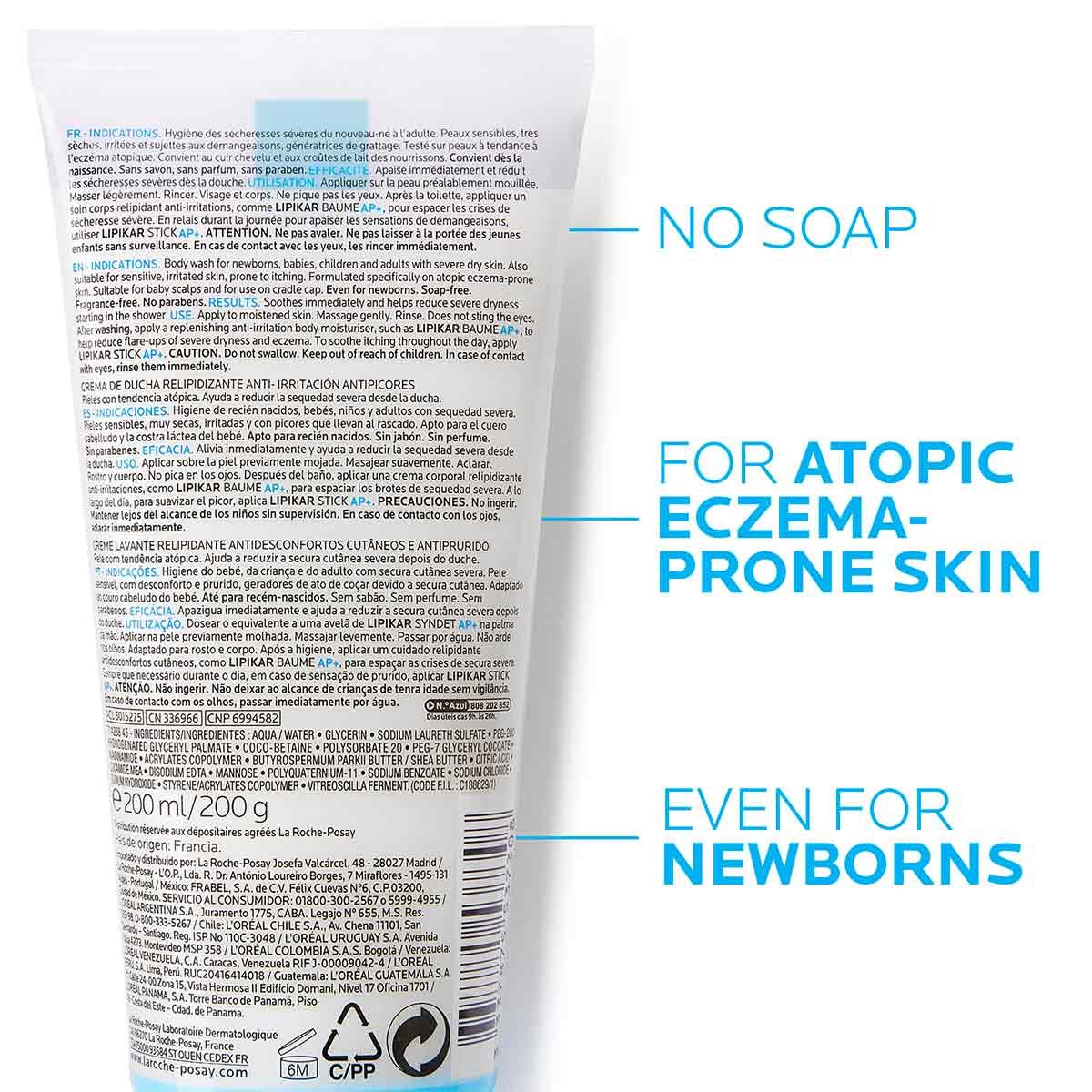 Lipikar Syndet AP+ Αφρόλουτρο για Ατοπική Δερματίτιδα